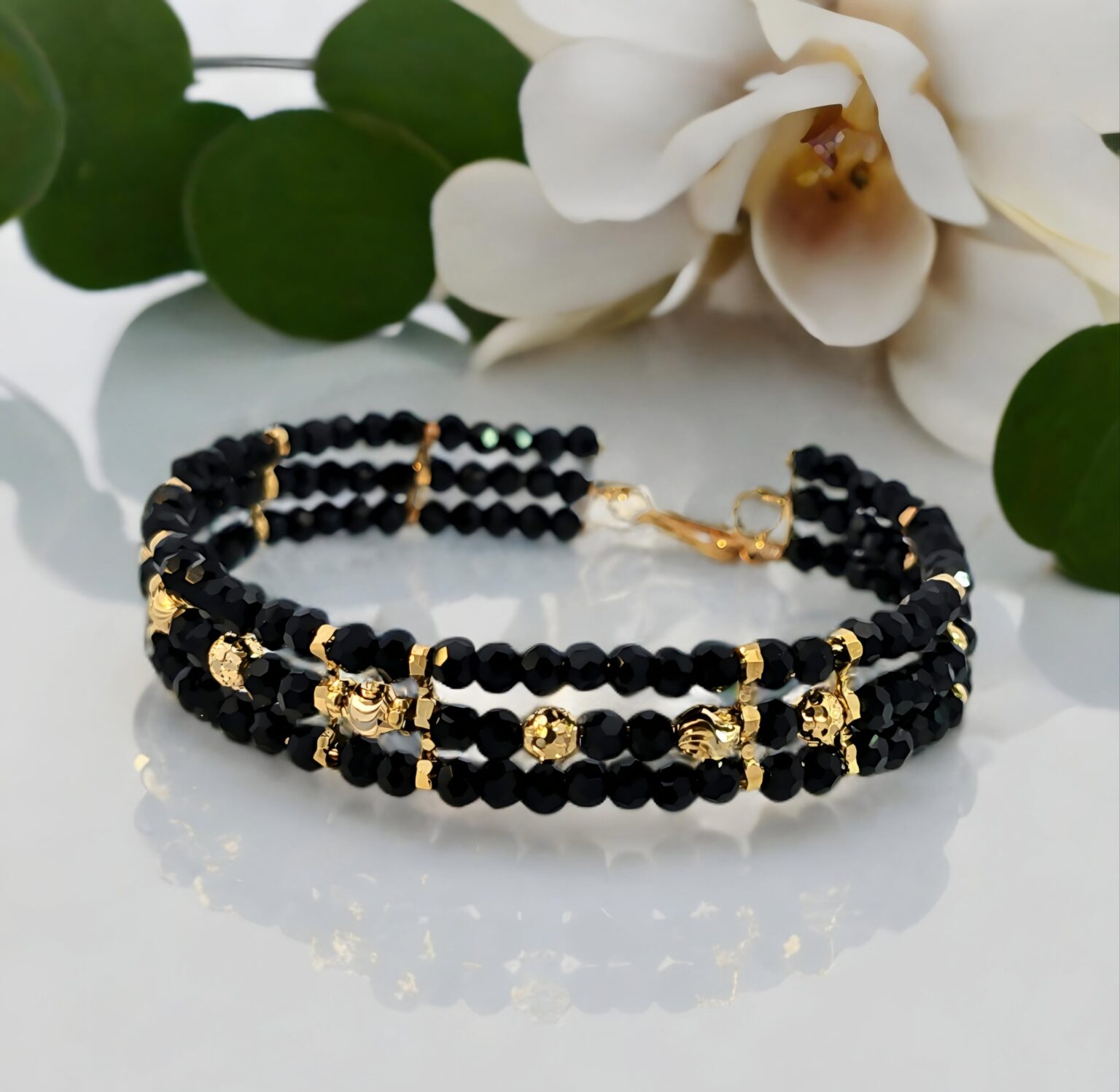 Statement Black Bead Bracelet – Mayuri's Jewellers